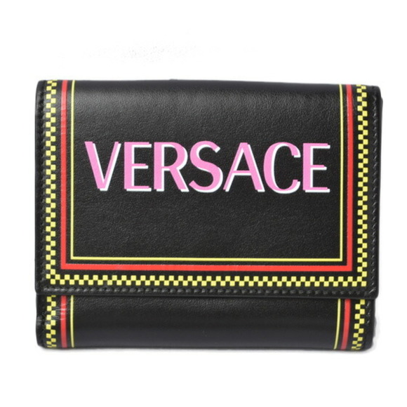 Versace | Bags | Versace Wallet Trifold Black Multicolor | Poshmark